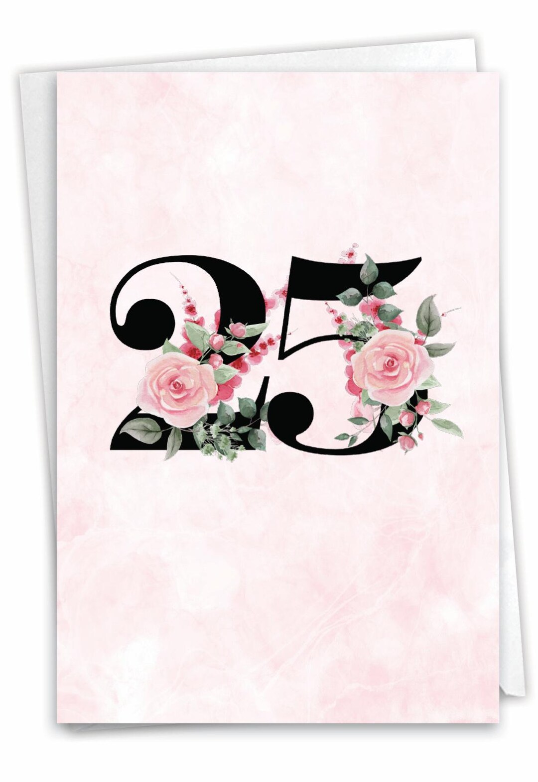 25th Milestone Anniversary Greeting Card With 5 X 7 Inch Envelope (1 ...