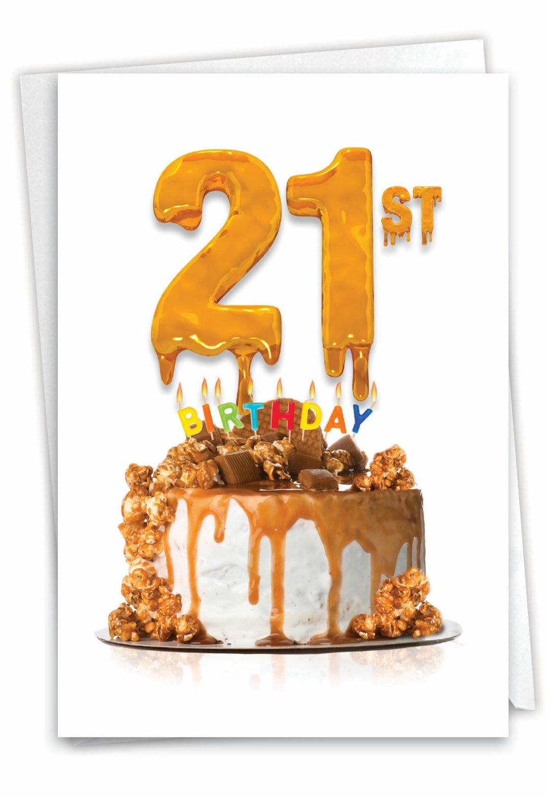 21st Milestone Birthday Greeting Card With 5 X 7 Inch Envelope (1 Card ...