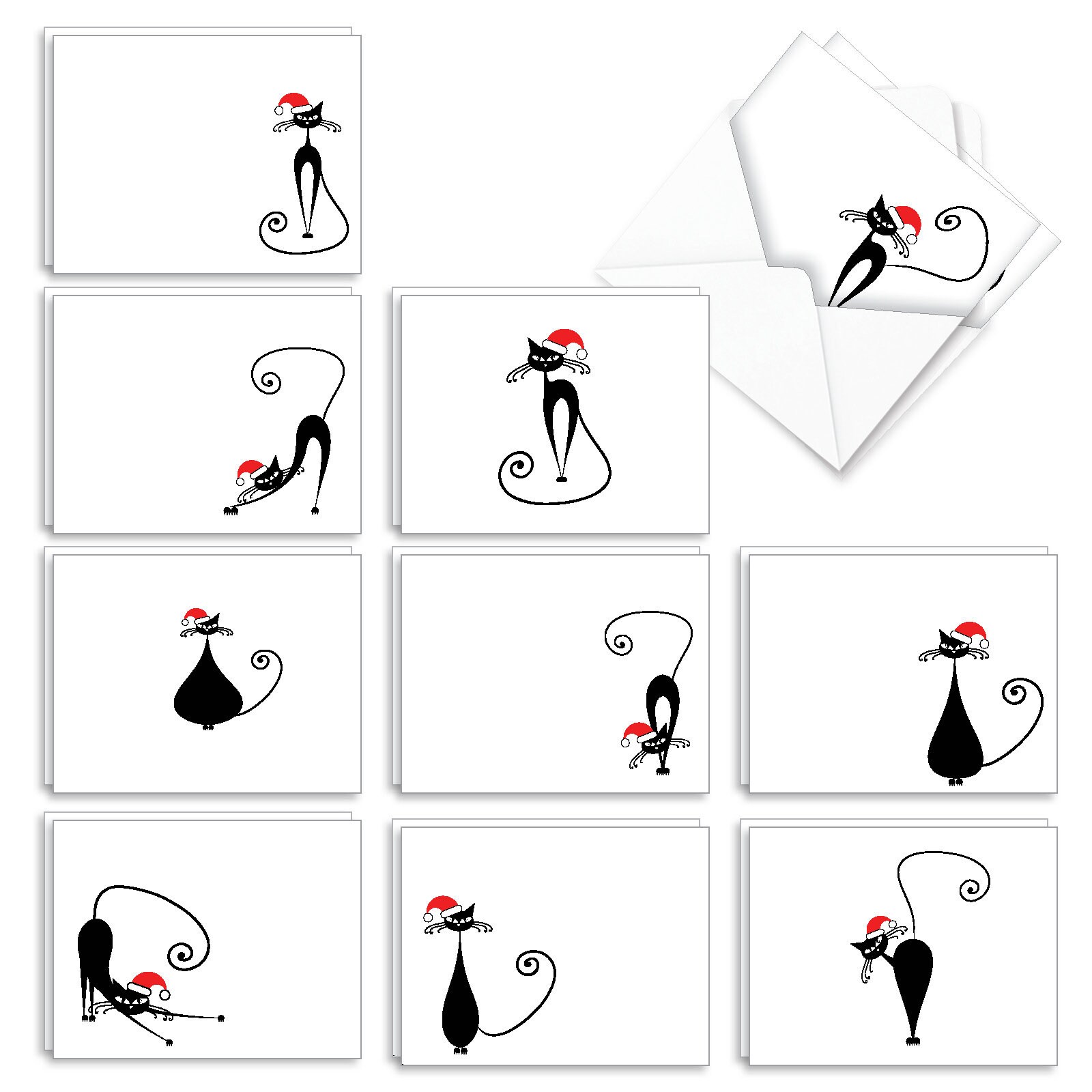 20 Assorted Christmas Thank You Notecards Bulk Pack 4 X 5.12 - Etsy