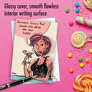 Drink Research Birthday- Funny Birthday Card With Envelope for Him or ...