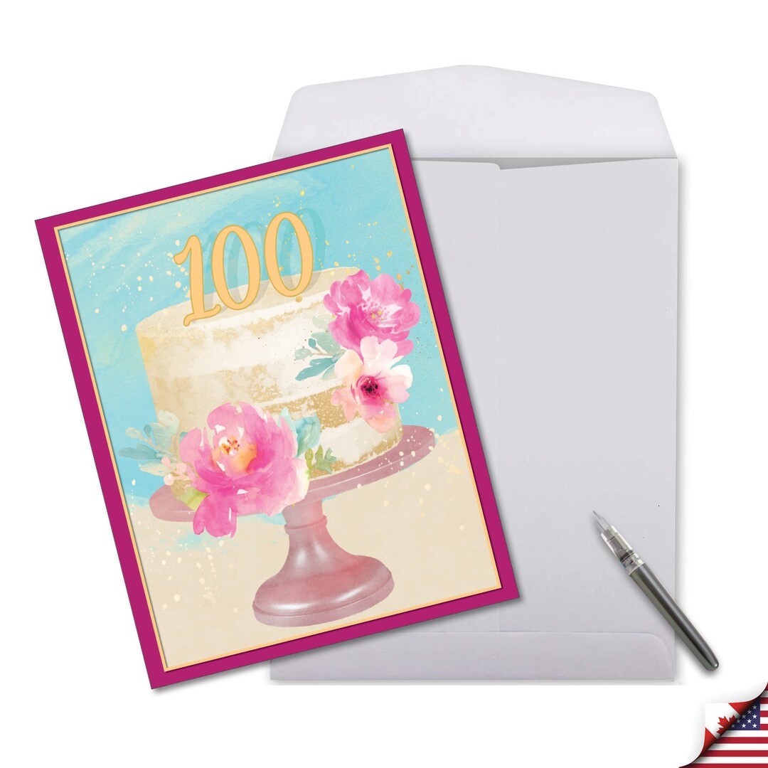 Jumbo 100th Milestone Birthday Greeting Card From Us 8.5 X 11 Inch With ...