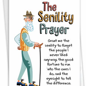 Funny Birthday Greeting Card W/ Envelope (1 Card) Bday Man's Senility ...