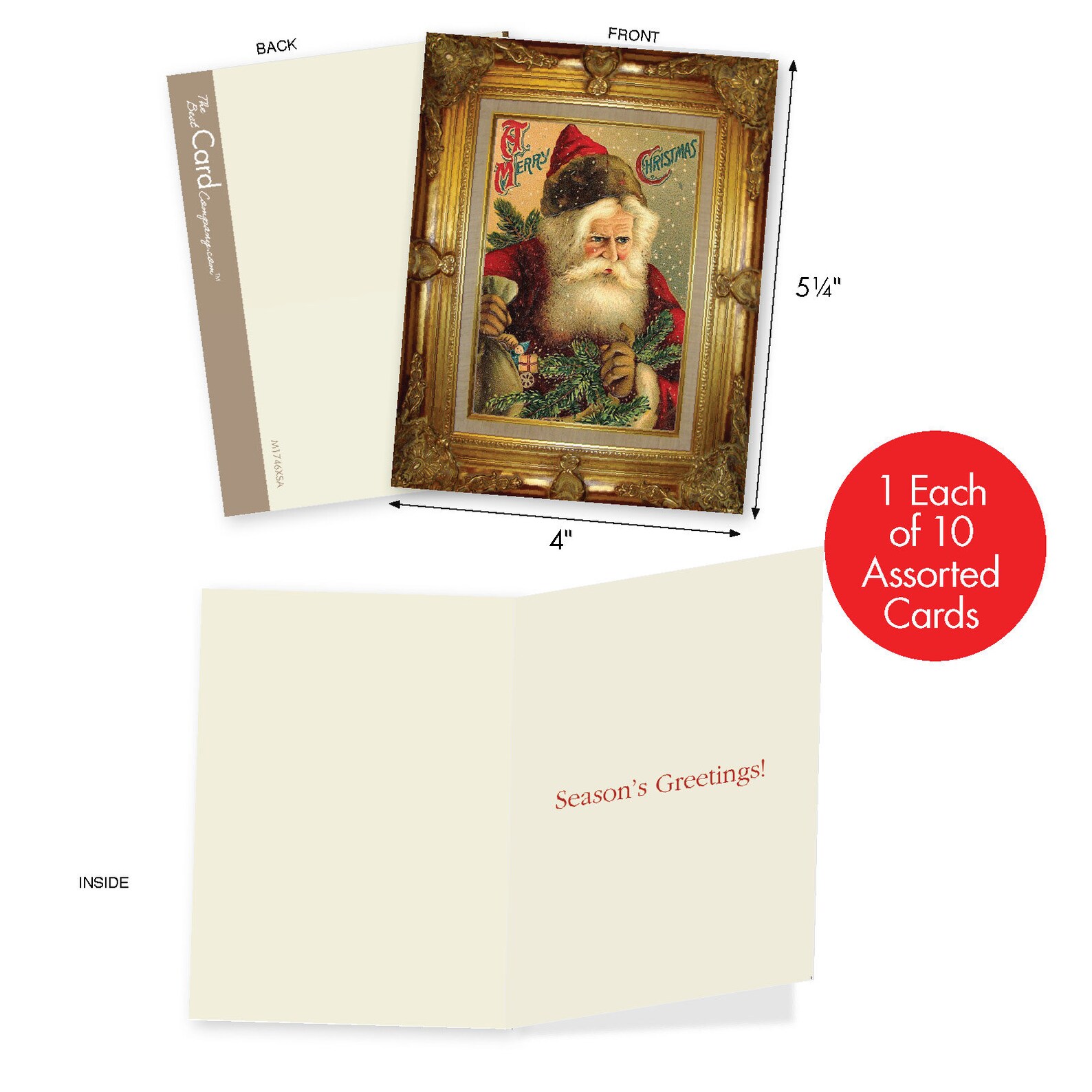 10 Assorted Christmas Notecards Pack Set 4 X 5.12 Inch With - Etsy