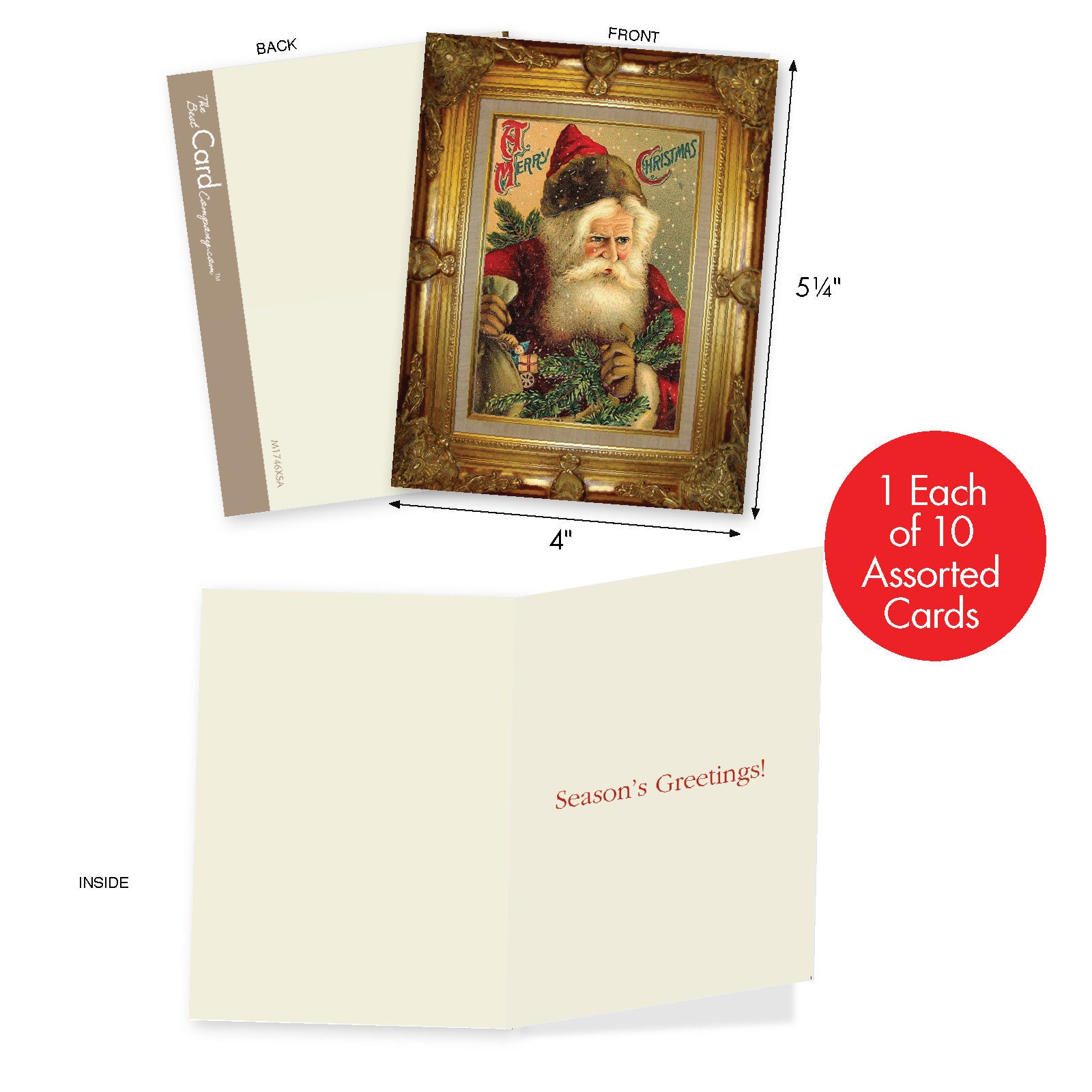 10 Assorted Christmas Notecards Pack Set 4 X 5.12 Inch With - Etsy