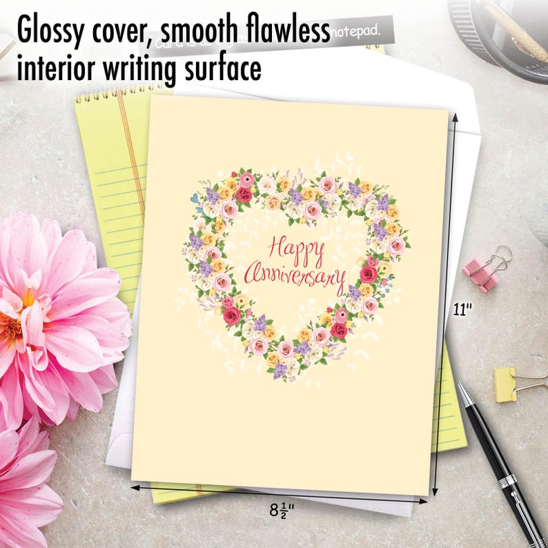 Oversize Anniversary Greeting Card 8.5x11 Inch With Envelope (1 Pack ...