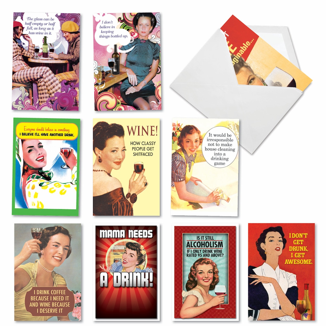 10 Assorted Bulk Pack Funny Birthday Greeting Cards W/envelopes (10 ...