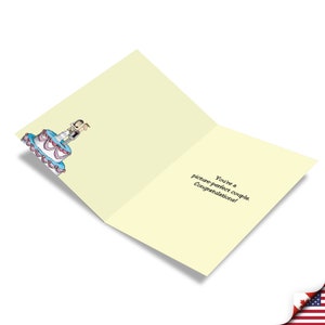 Funny Wedding Congratulations Paper Card With Envelope (1 Card) Congrats, Thank You Cake Selfie ...