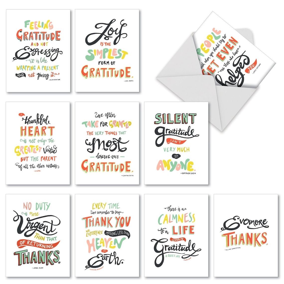 Thank You Appreciation Greeting Cards 10 Pack Assorted - Etsy