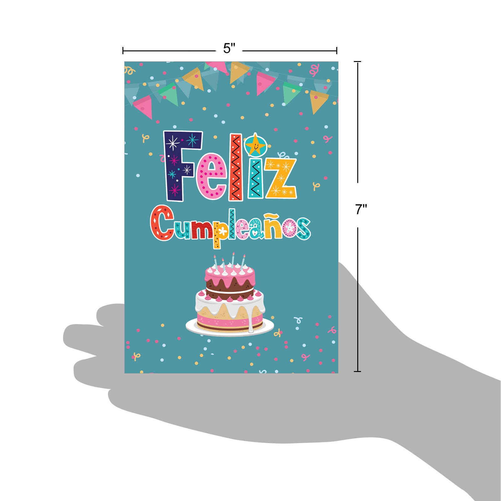 Spanish Birthday Greeting Card With 5 X 7 Inch Envelope 1 - Etsy