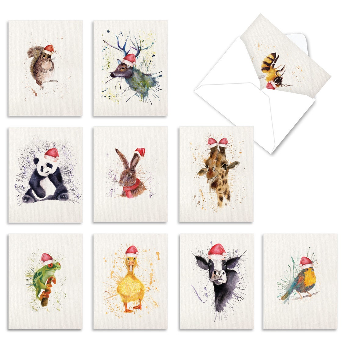 10 Assorted Blank Christmas Notes Pack Set 4 X 5.12 Inch With - Etsy