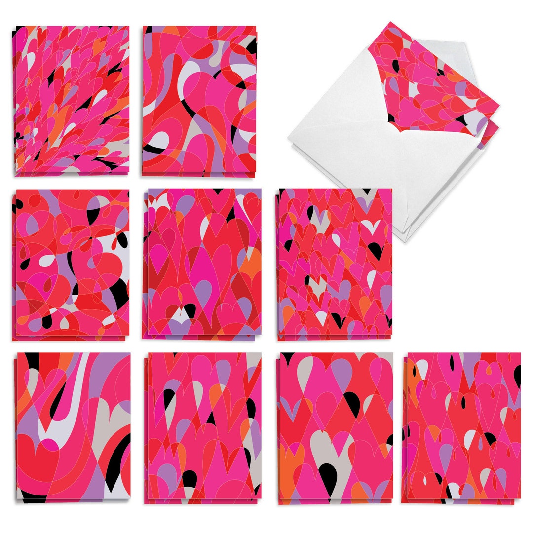 20 Assorted Blank Note Cards Set 4x5.12" W/ Envelopes (10 Designs, 2 ...