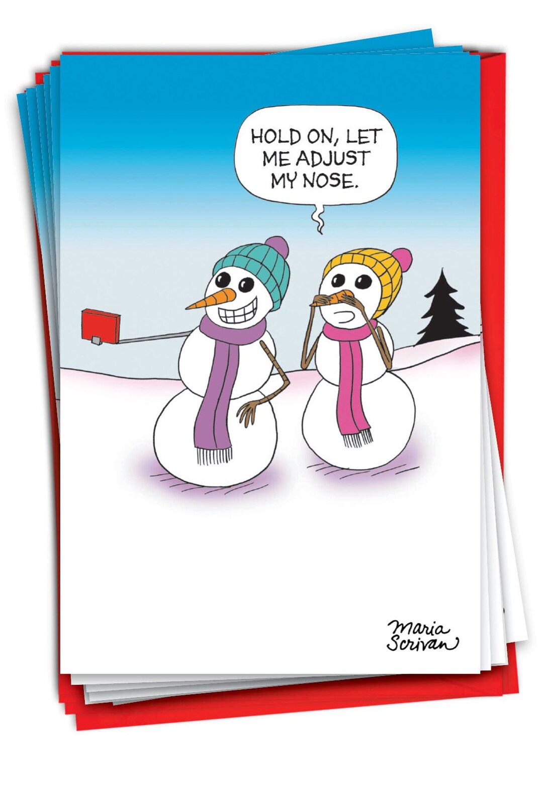 12 Funny Christmas Greeting Cards Ed Set W/ Envelopes (1 Design, 12 ...