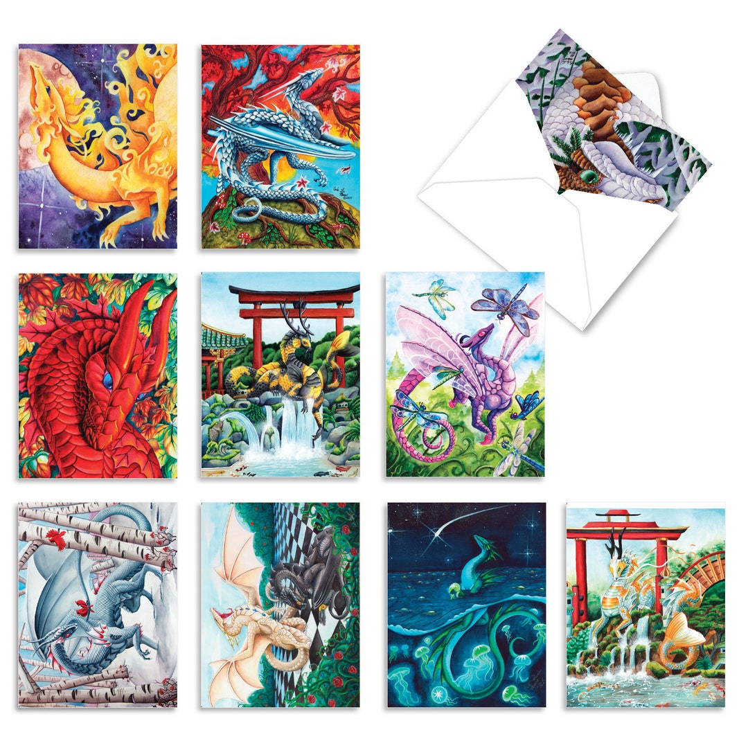 10 Assorted Blank Notecards Bulk Pack 4 X 5.12 Inch With - Etsy