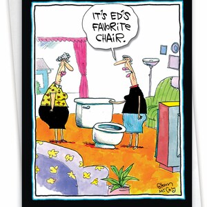 Favorite Chair Birthday- Funny Birthday Card With Envelope for Him or ...