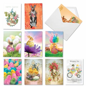 10 Assorted Set Easter Greeting Cards With Envelopes (10 Designs, 1 ...