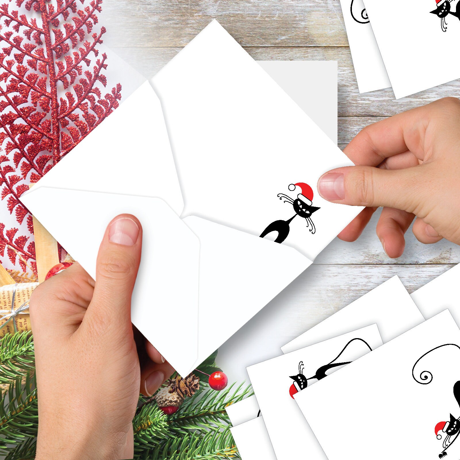 20 Assorted Christmas Thank You Notecards Bulk Pack 4 X 5.12 - Etsy