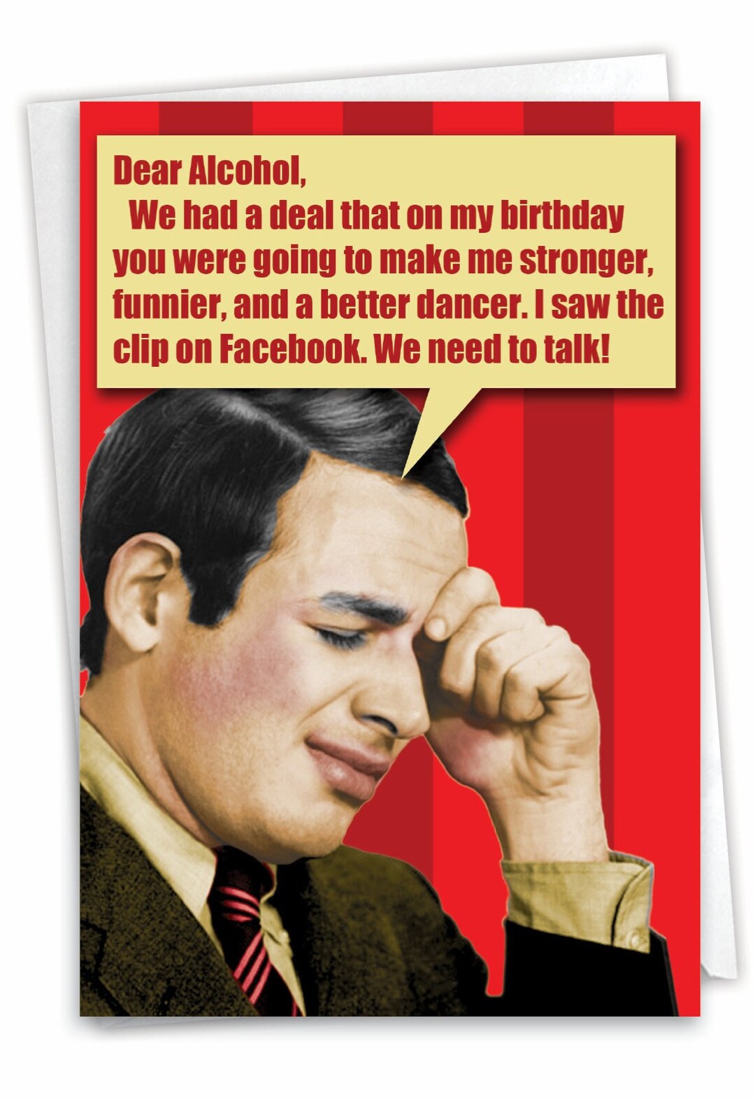 Funny Birthday Greeting Card With Envelope Bday Dear Alcohol From Him ...
