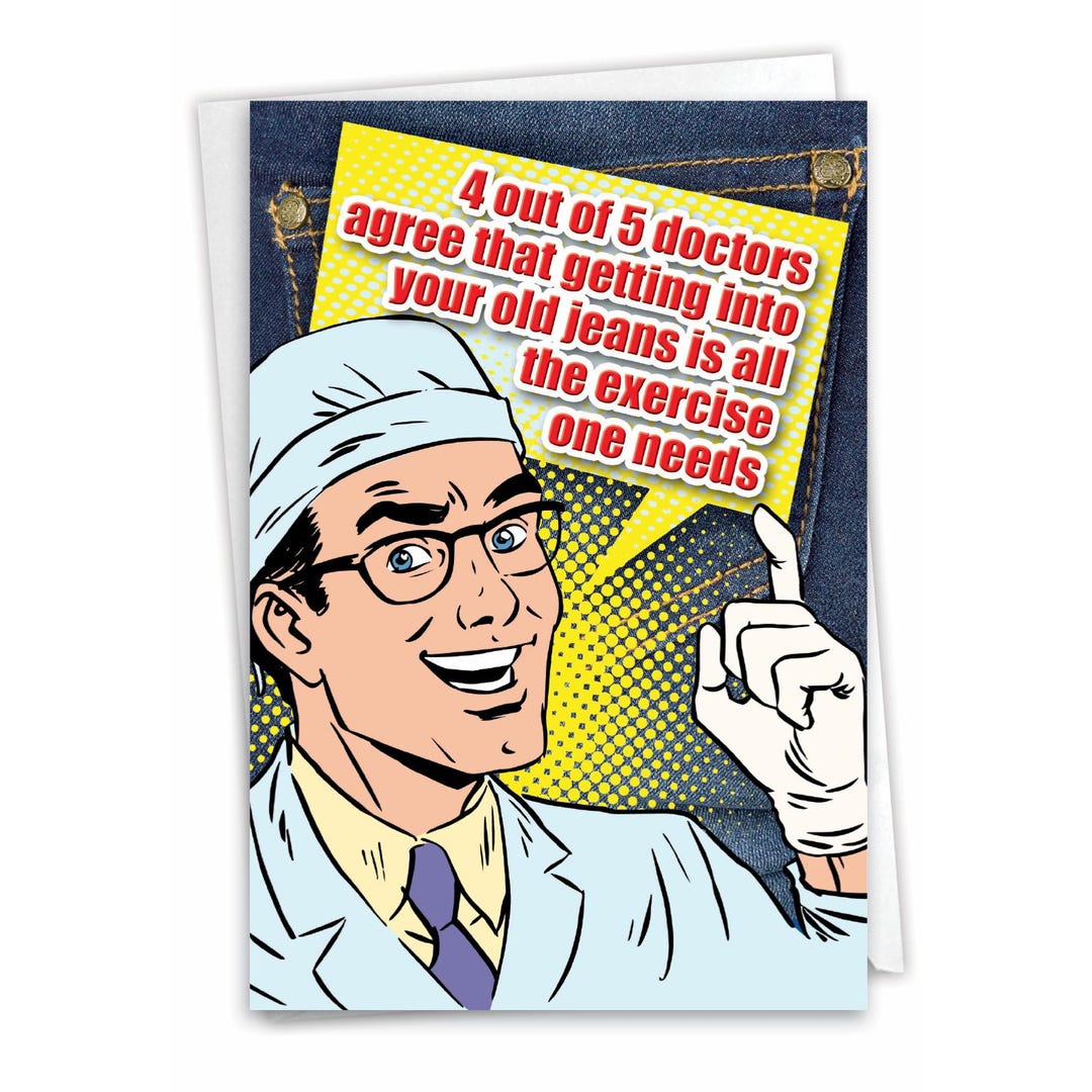 Funny Birthday Greeting Card With Envelope - Bday Doctors Survey , for ...