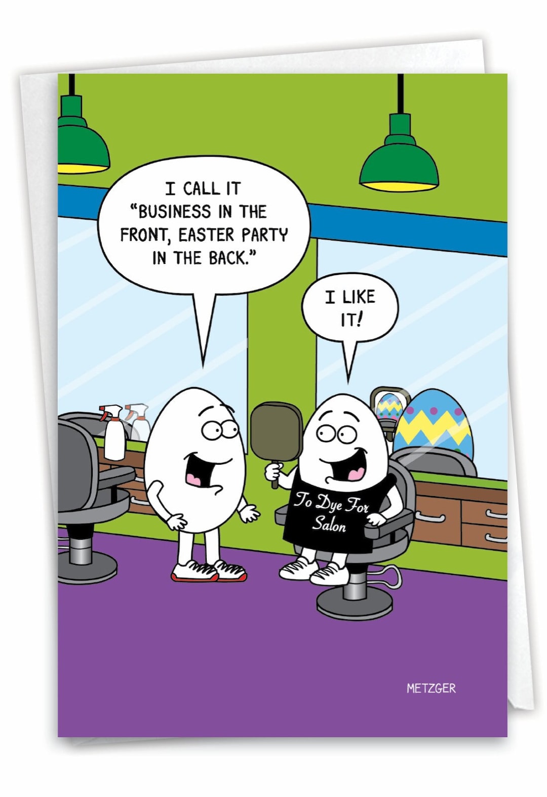 Funny Easter Greeting Card With Envelope (1 Card) Easter Haircut - Etsy