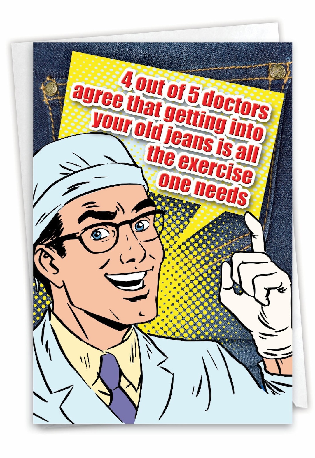 Funny Birthday Greeting Card With Envelope - Bday Doctors Survey , for ...