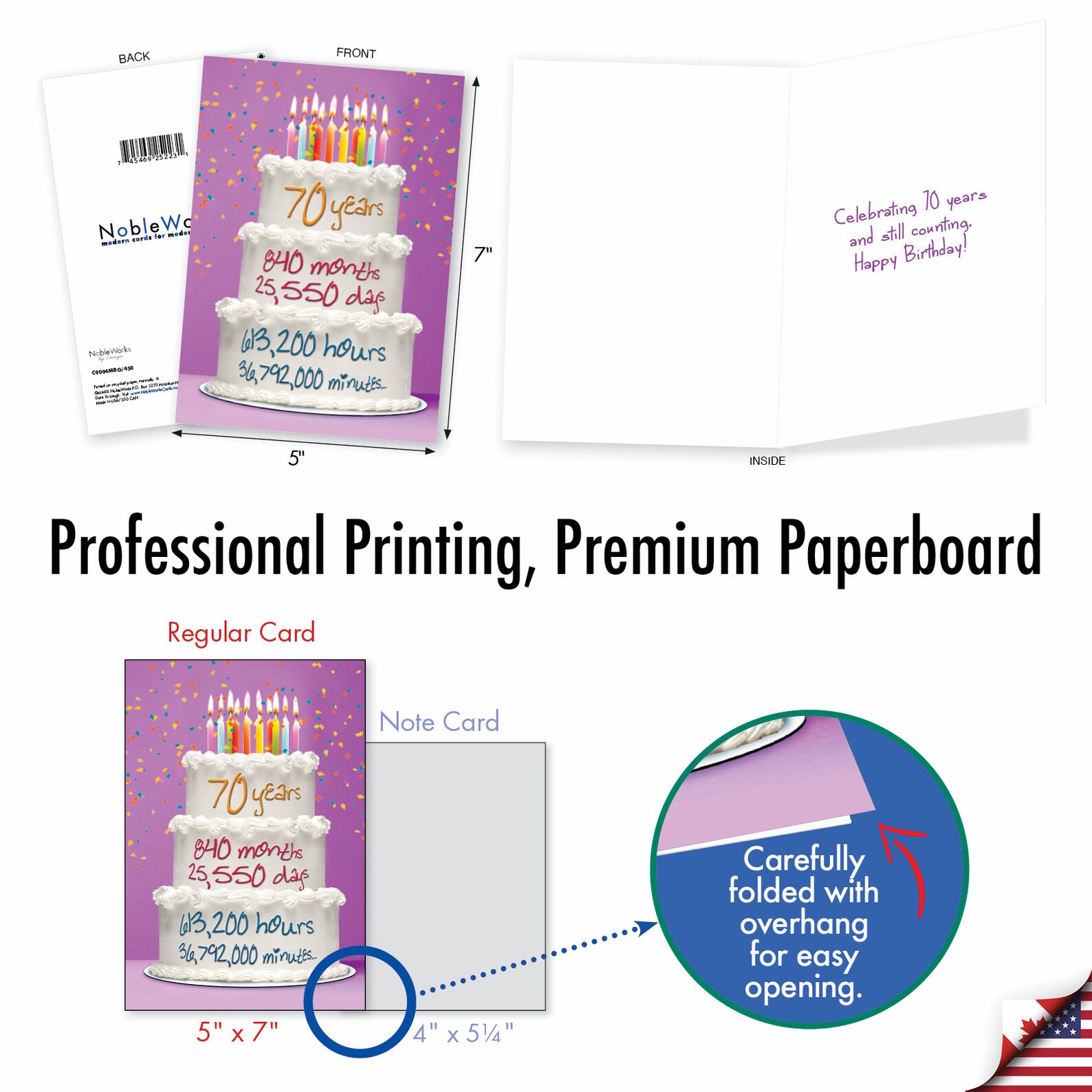 Hysterical 70th Milestone Birthday Greeting Card With 5x7 Inch Envelope ...