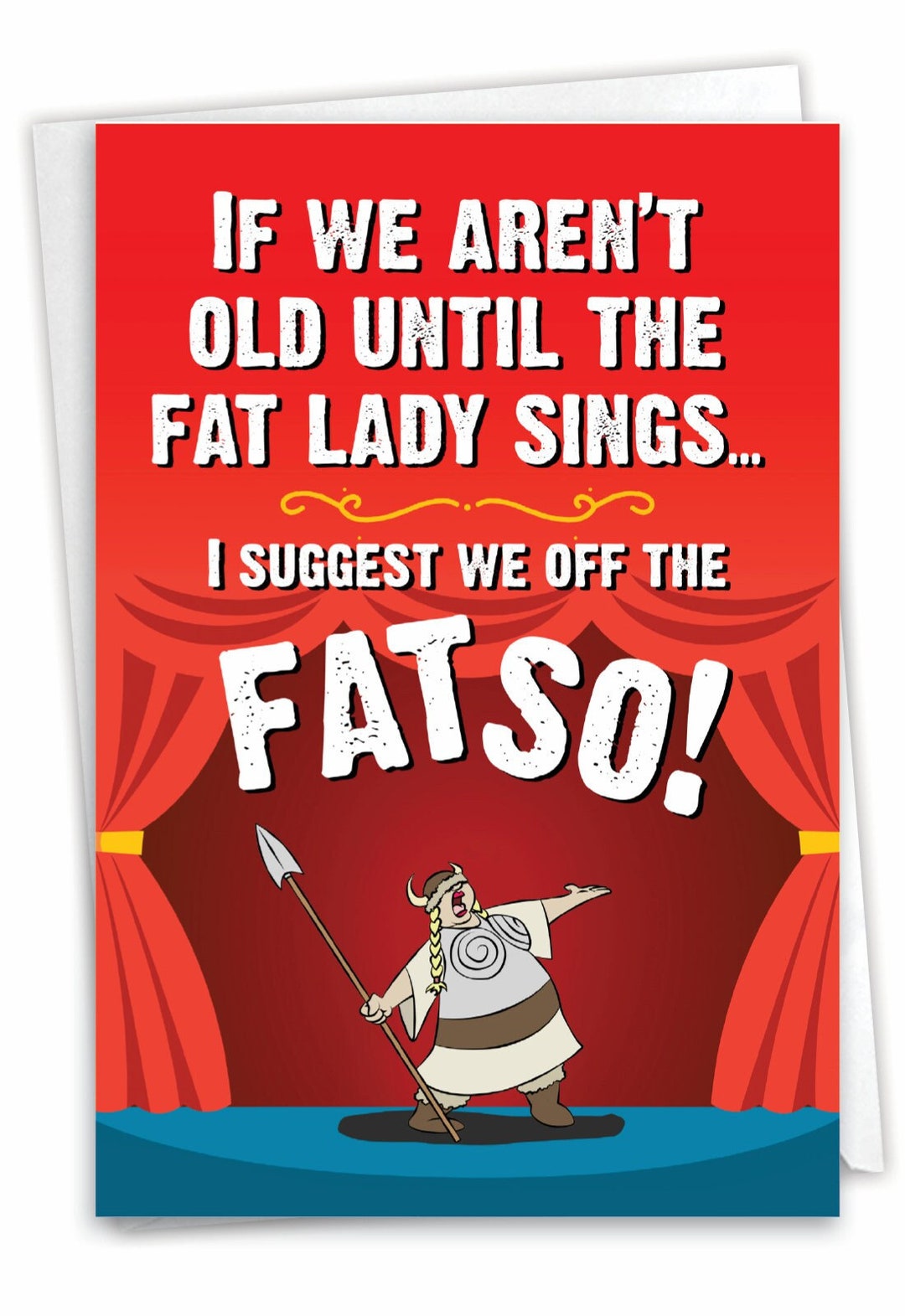 Funny Birthday Card With Envelope (1 Card) Bday Fat Lady - Opera Singer ...