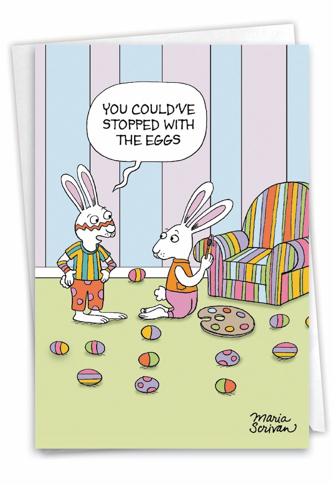 Funny Easter Greeting Card With Envelope (1 Card) Painted Chair - Etsy