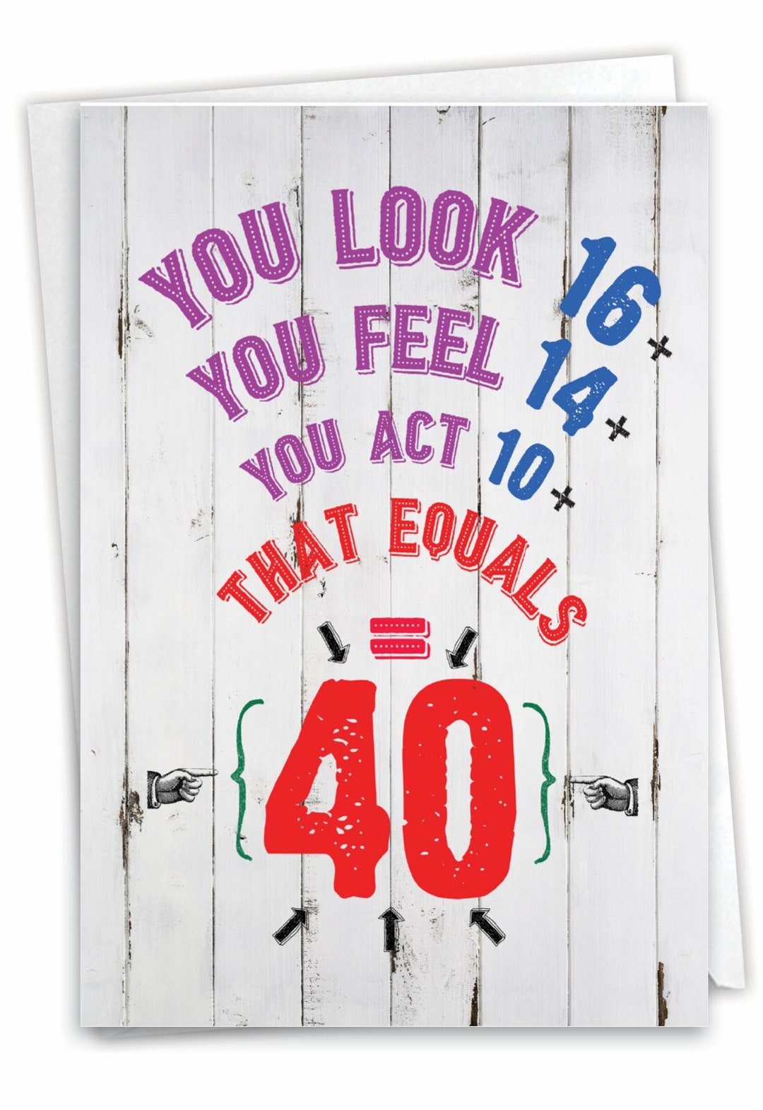 Funny 40th Milestone Birthday Greeting Card With 5 X 7 Inch Envelope (1 ...