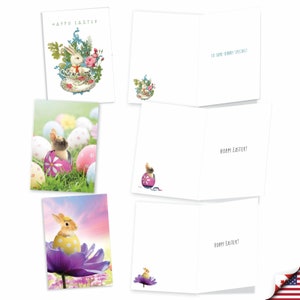 10 Assorted Set Easter Greeting Cards With Envelopes (10 Designs, 1 ...
