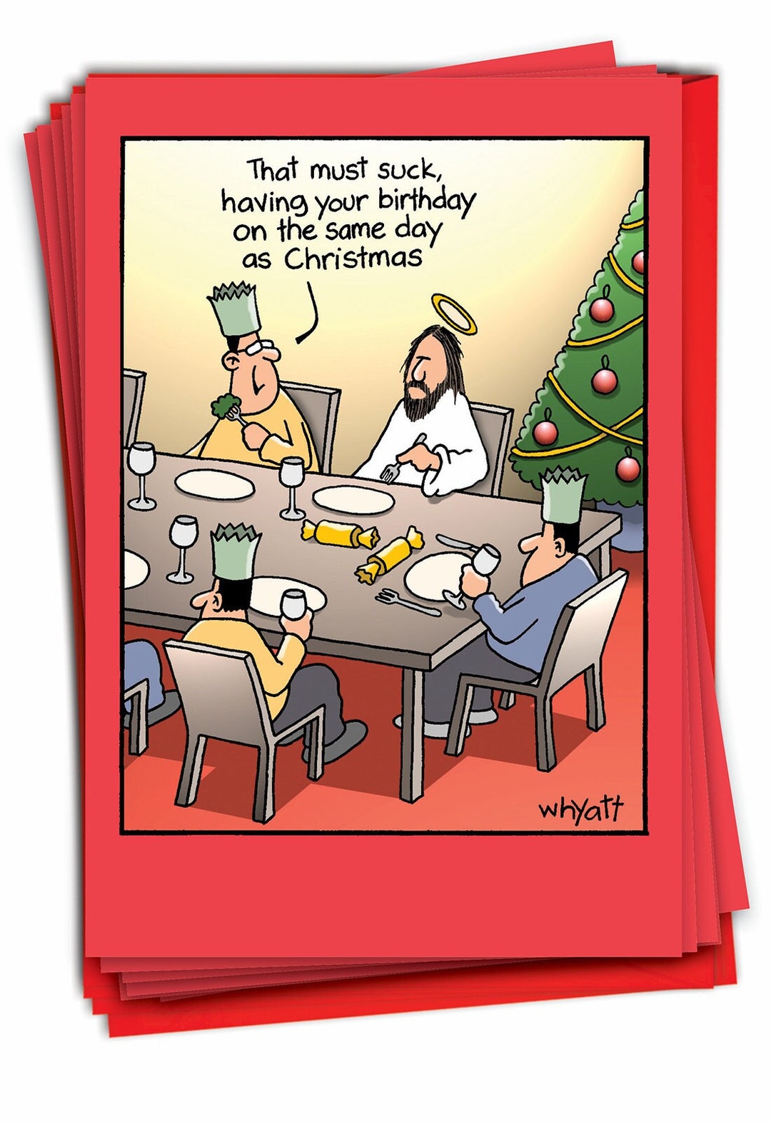 12 Funny Christmas Greeting Cards Bulk Pack W/ Envelopes (1 Design12 ...