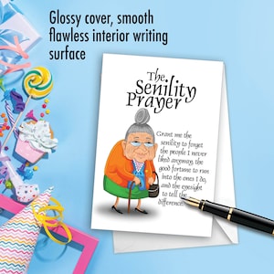 Funny Birthday Greeting Card W/ Envelope (1 Card) Bday Senility Prayer ...