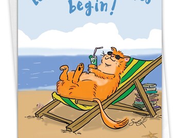 Retirement Cat Card - Etsy
