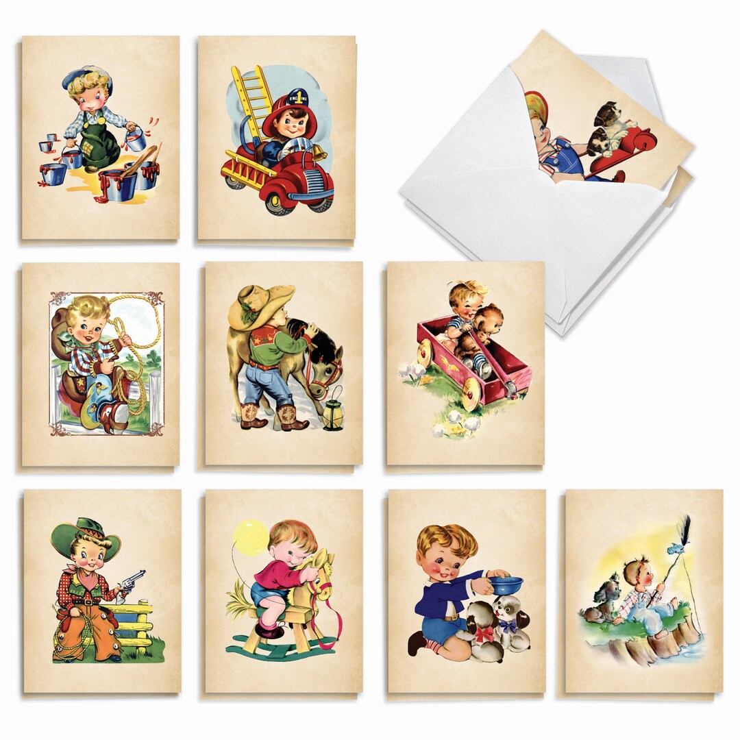 20 Assorted Birthday Notecards Bulk Set 4x5.12" W/ Envelopes (10 ...