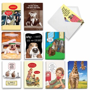 20 Assorted Set Funny Birthday Greeting Cards With Envelopes (10 ...