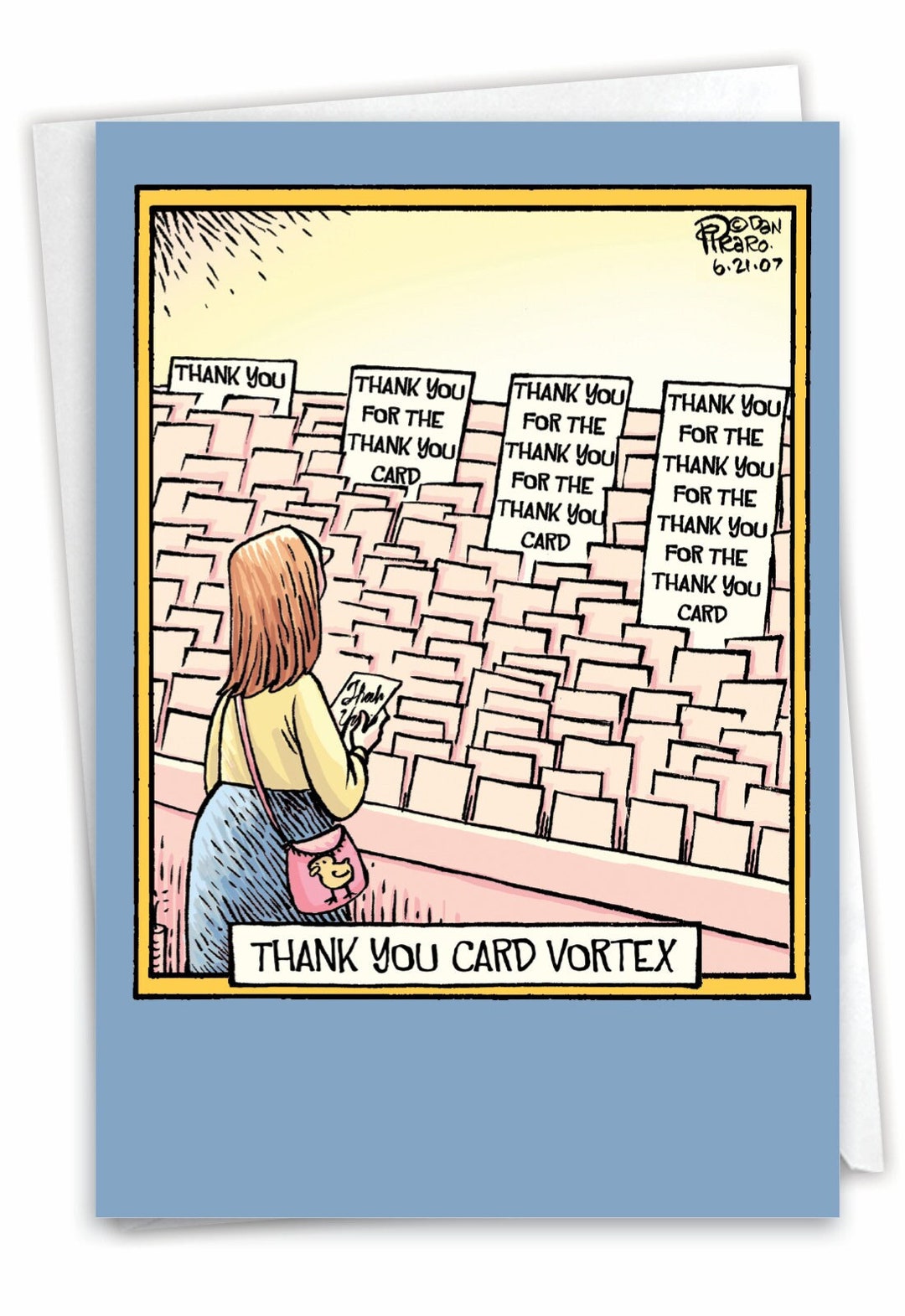 Funny Thank You Greeting Card With Envelope - Thank You Card Vortex ...