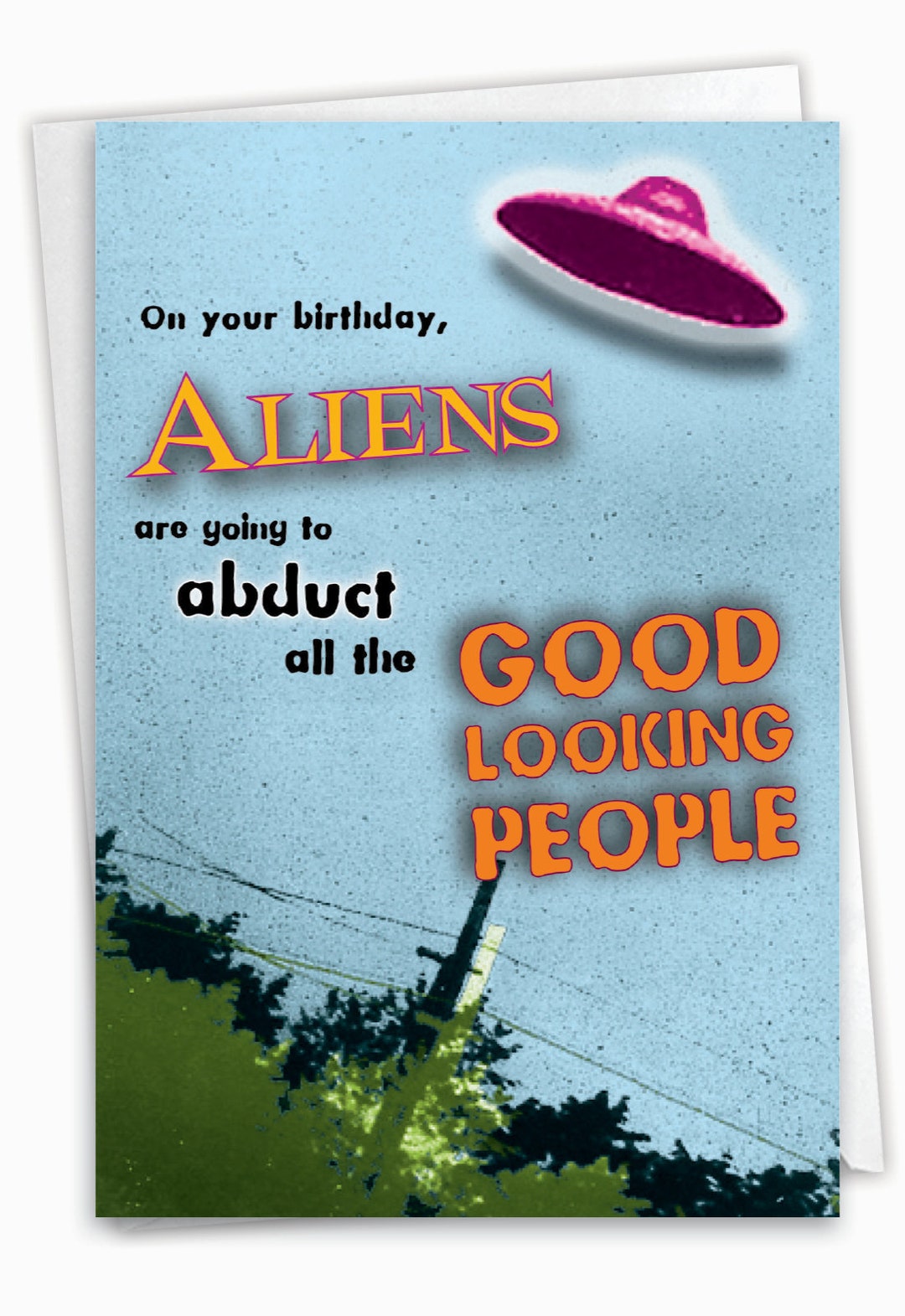 Funny Birthday Greeting Card With Envelope Bday Aliens , for Him for ...