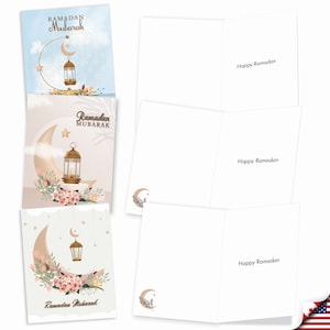 20 Assorted Ramadan Notecards Set 4x5.12" W/ Envelopes (10 Designs, 2 ...