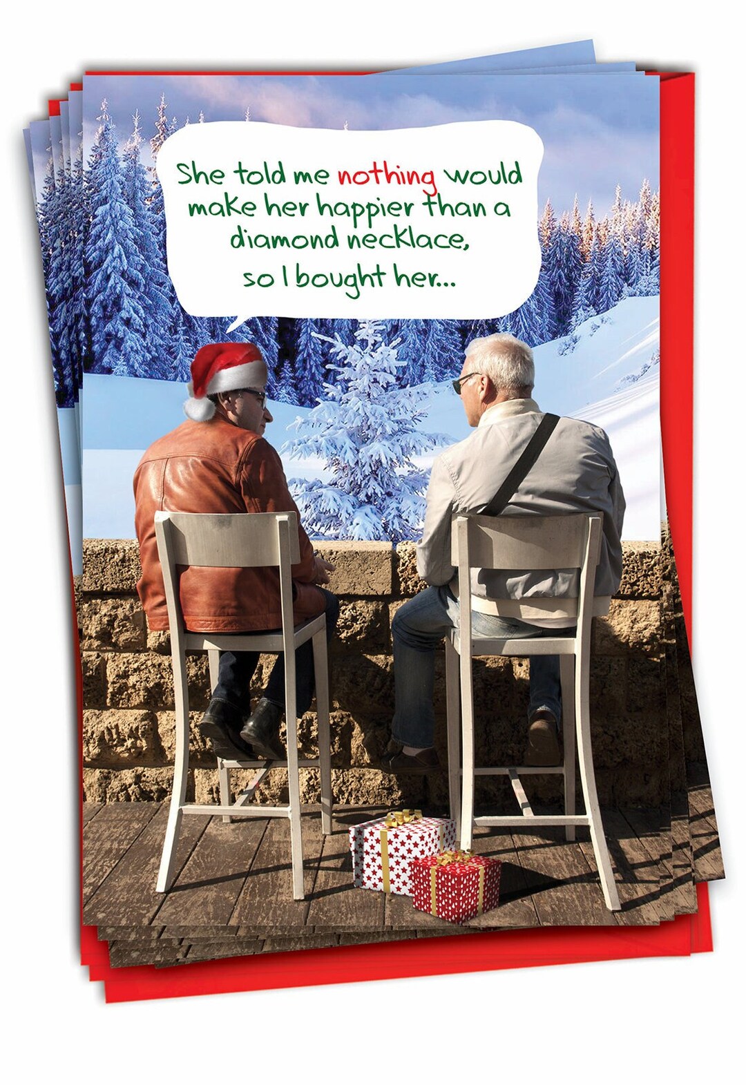 12 Funny Christmas Greeting Cards Bulk Pack W/ Envelopes (1 Design12 ...