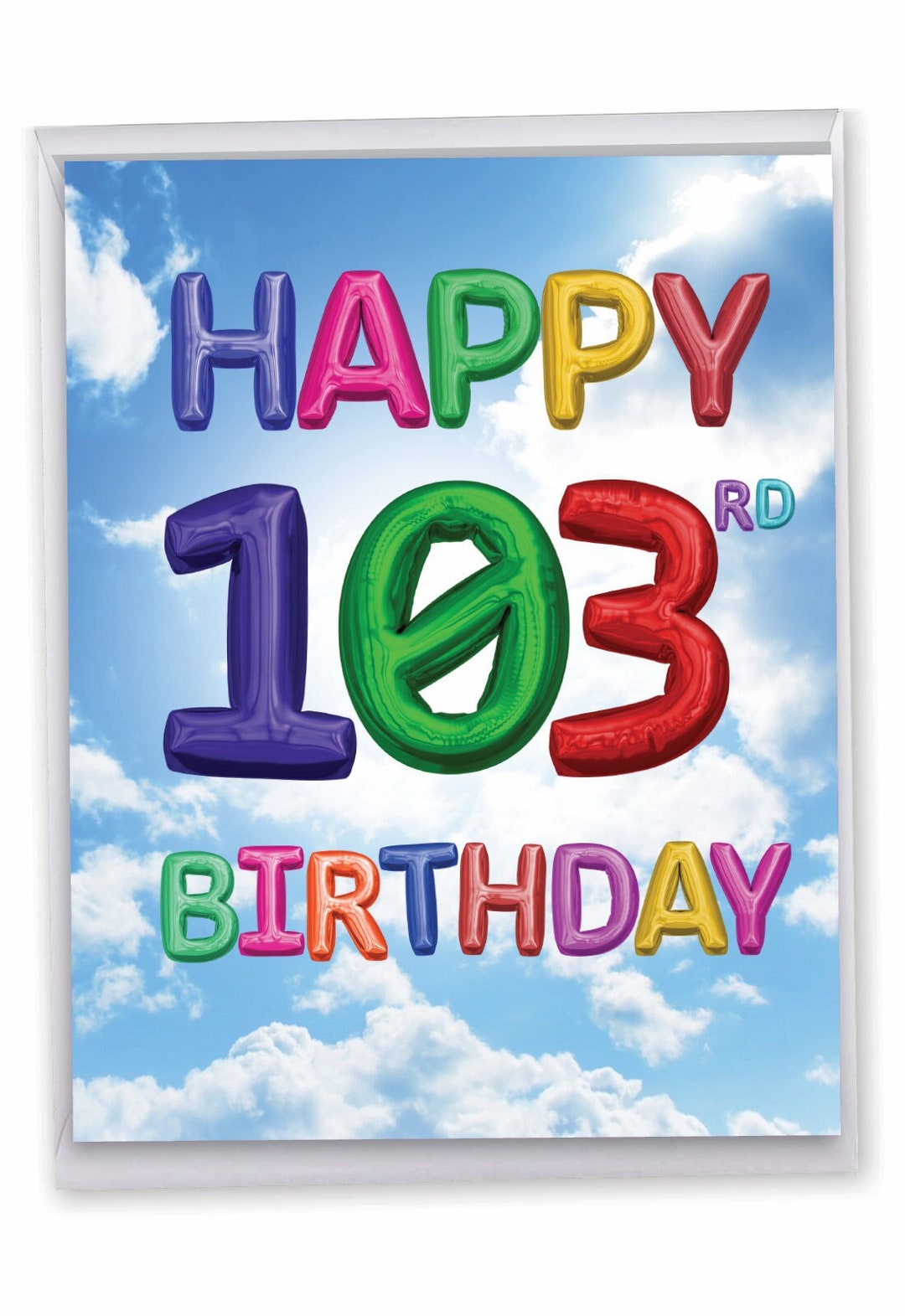 Jumbo 103th Milestone Birthday Greeting Card 8.5 X 11 Inch With ...