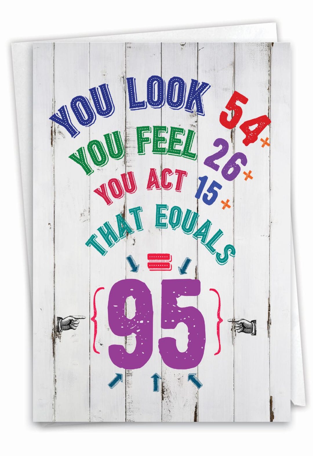 Funny 95th Milestone Birthday Greeting Card With 5 X 7 Inch Envelope (1 ...