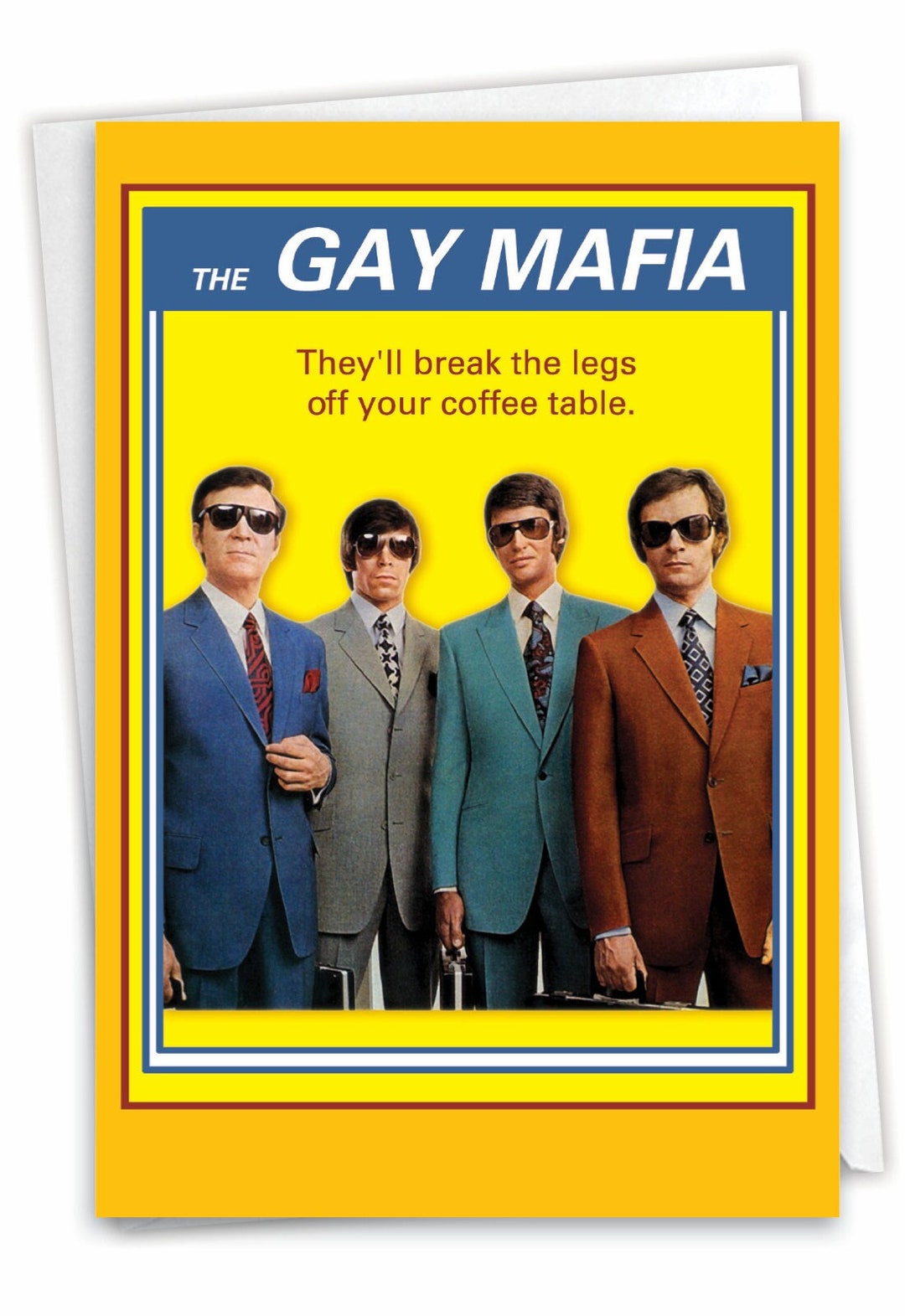Funny Birthday Greeting Card With Envelope - Bday Gay Mafia , for Him ...