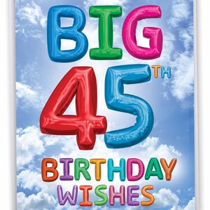 Jumbo 45th Milestone Birthday Greeting Card (from Us) 8.5 X 11 Inch ...