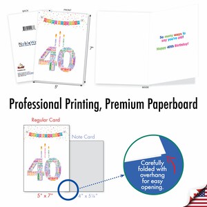 40th Milestone Birthday Greeting Card With 5 X 7 Inch Envelope 1 Card ...