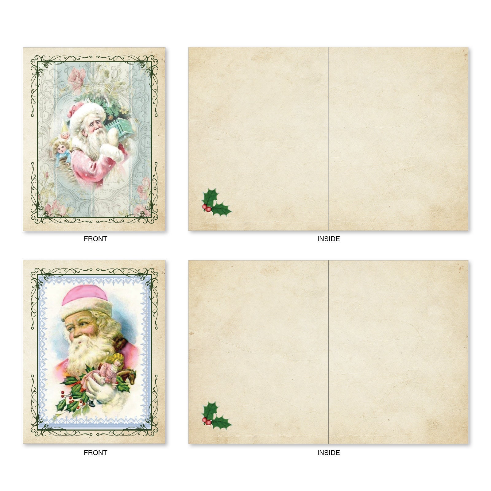 10 Assorted Blank Christmas Note Cards Bulk Box Set 4 X 5.12 - Etsy