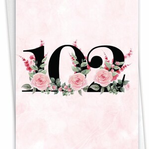 102th Milestone Birthday Greeting Card With 5 X 7 Inch Envelope (1 Card ...