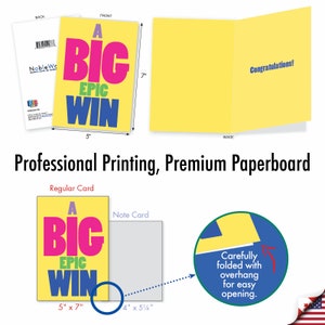 Congratulations Paper Card W/ Envelope (1 Card) Congats, Good Luck Big ...