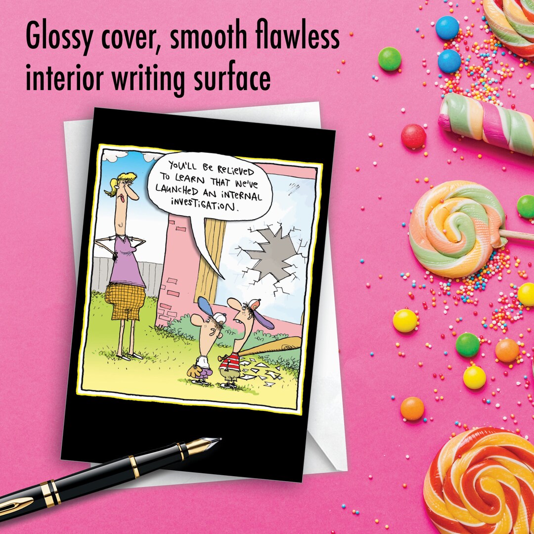 Broken Window Investigation Birthday Mother- Funny Birthday Card With ...