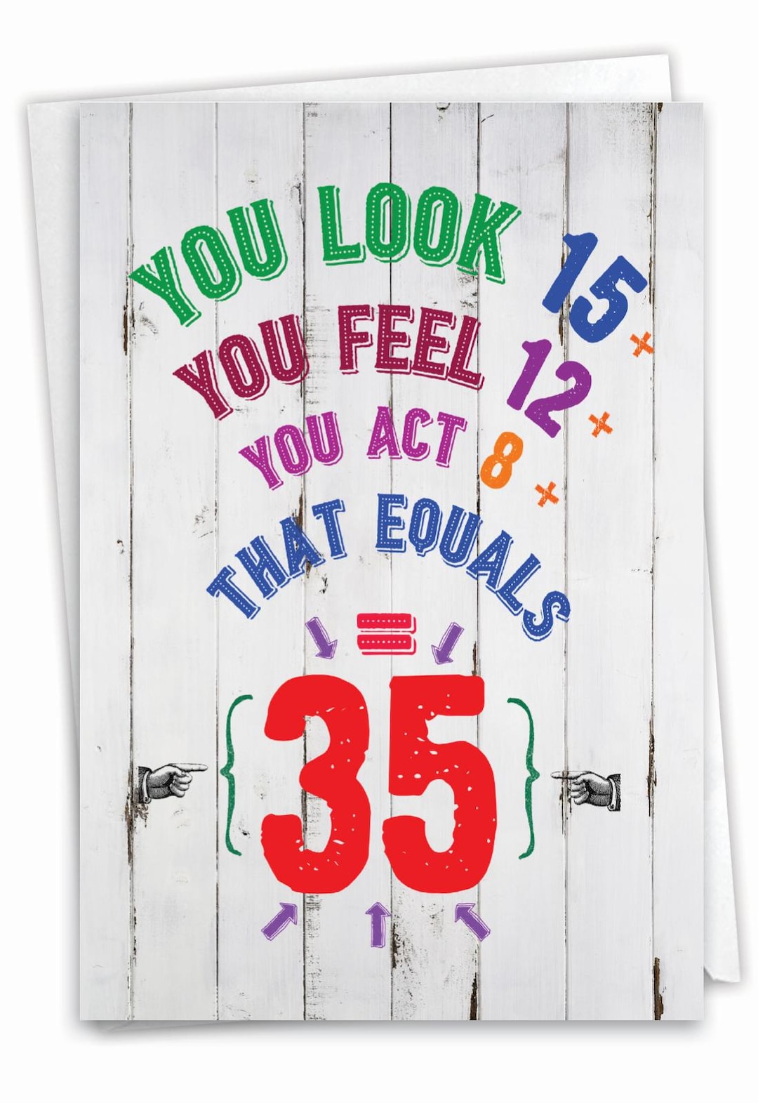Funny 35th Milestone Birthday Greeting Card With 5 X 7 Inch Envelope (1 ...