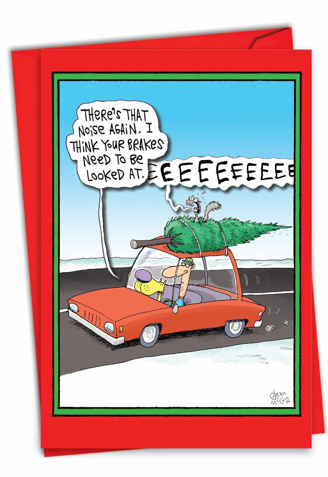 Funny Christmas Paper Card W/ Envelope 1 Card Merry Christmas Holiday ...