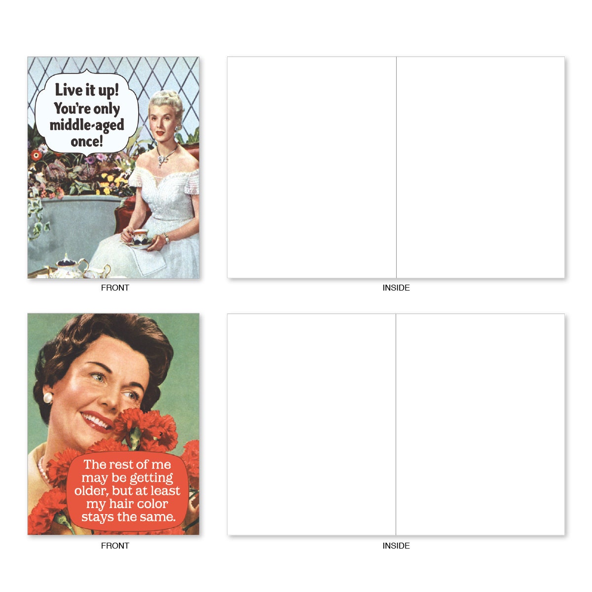 10 Assorted Humorous Blank Notecards Bulk Box Set 4 X 5.12 - Etsy